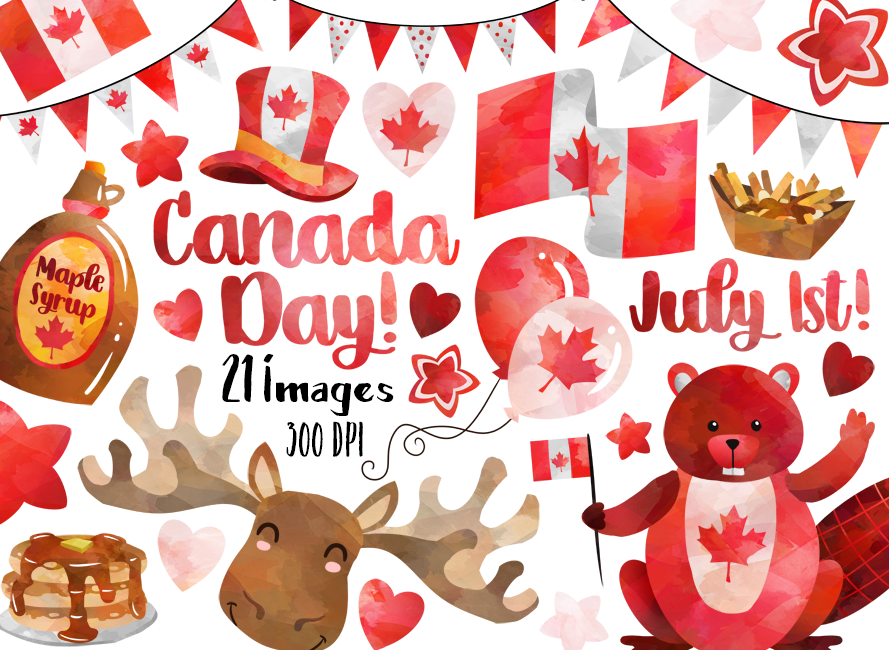 Canada Day Clipart, an Illustration by DigitalArtsi