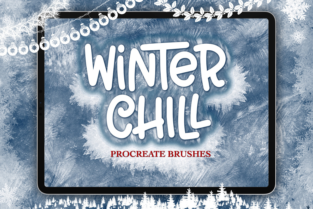 112 Winter Chill Procreate Brushes, a Brush Add-On by OlgaRom