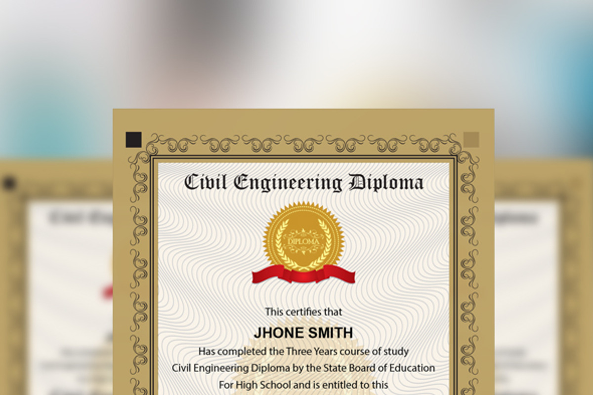 Engineering Diploma Certificates, a Stationery Template by shujaktk