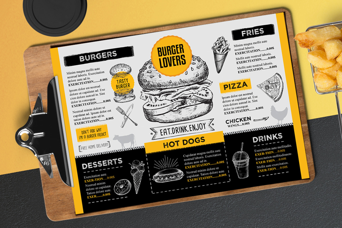 Burger Food Menu Brochure