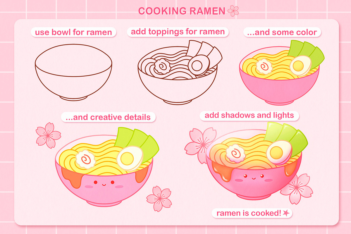 Cute Procreate Stamp, Food Brushes, a Food Illustration by InkPrintsTattoo