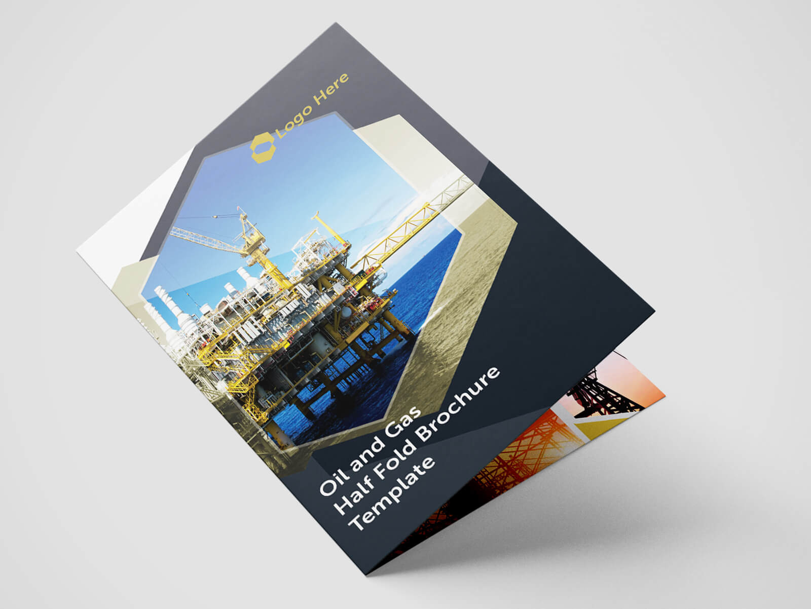 Half Fold Oil Gas Brochure Template, a Flyer Template by Vectogravic Design