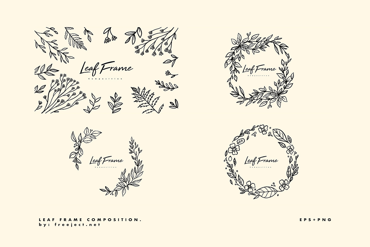 60+ Leaf Frame Composition Bundle, a Decorative Illustration by ...