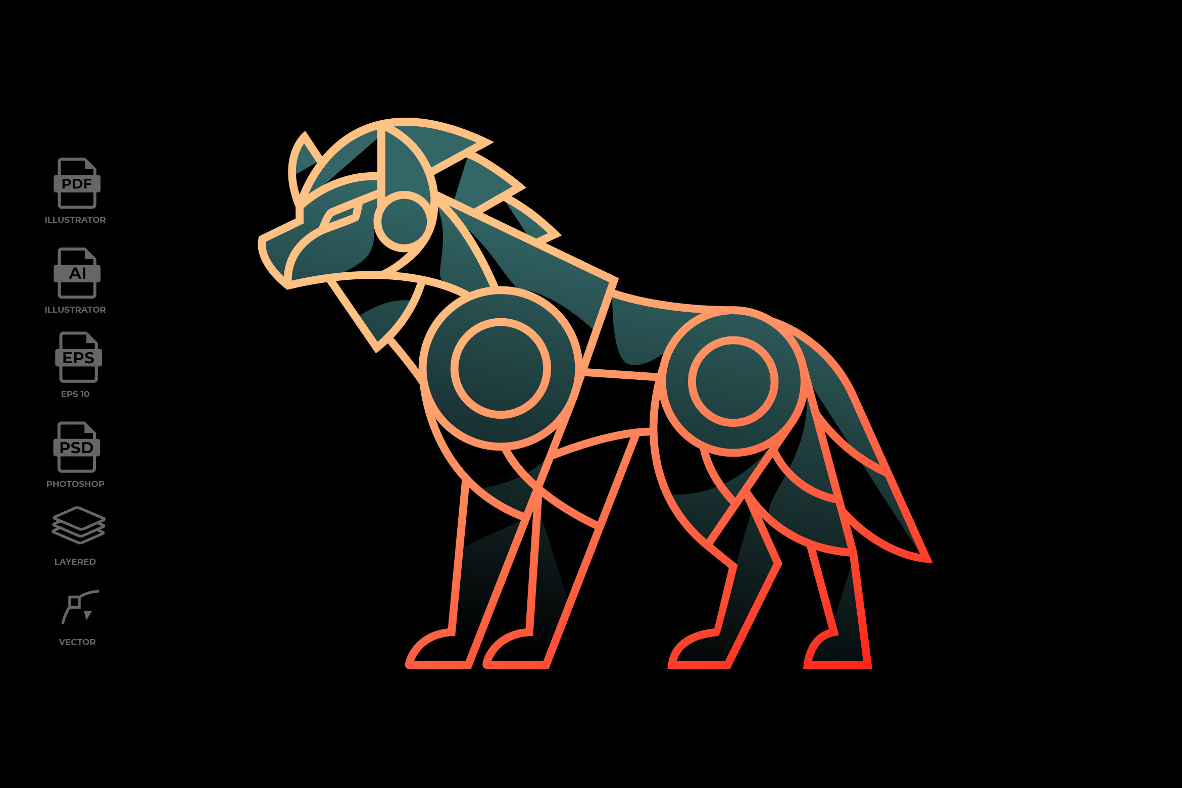 Luxury Line Art Heraldic Hyena Logo, an Object Graphic by Rupture ...