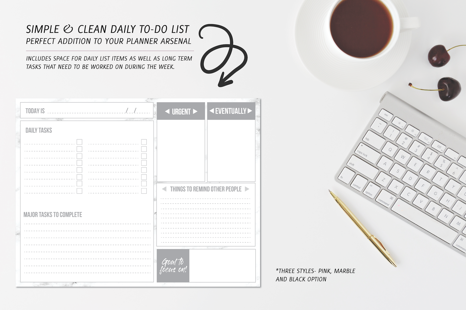 EDITABLE Daily To-Do List Page, a Stationery Template by Bella+Sophia ...