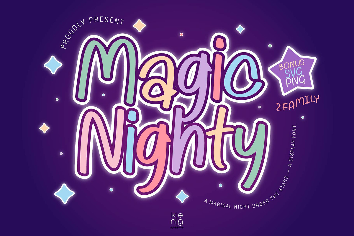 Magic Nighty Font, a Handwritten Font by KengGraphic