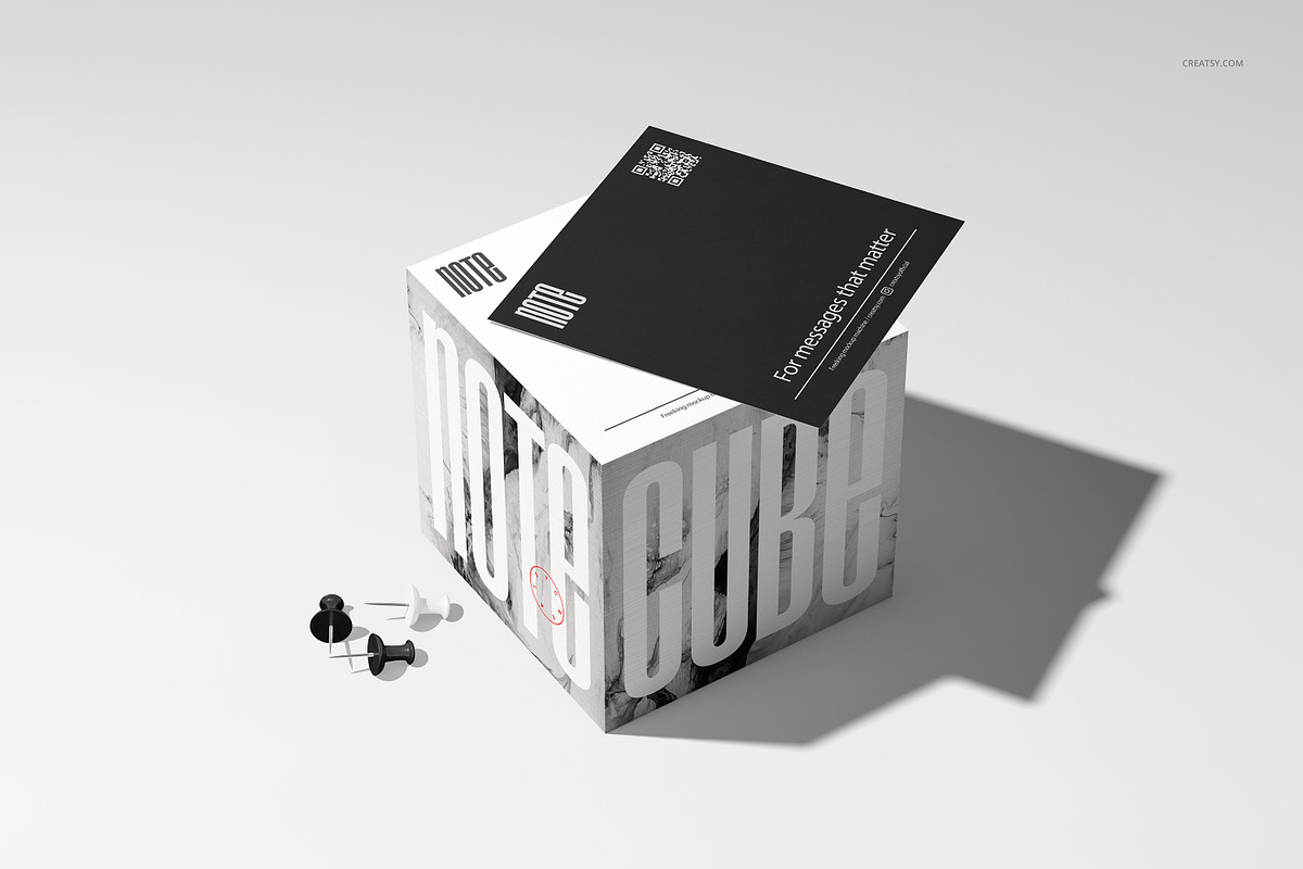 Note Cube Mockup Set, a Merchandise Mockup by Creatsy