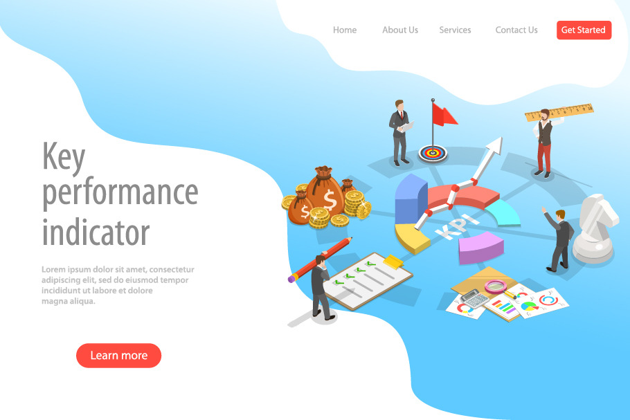 KPI - key performance indicator, an Education Illustration by AndriiStore