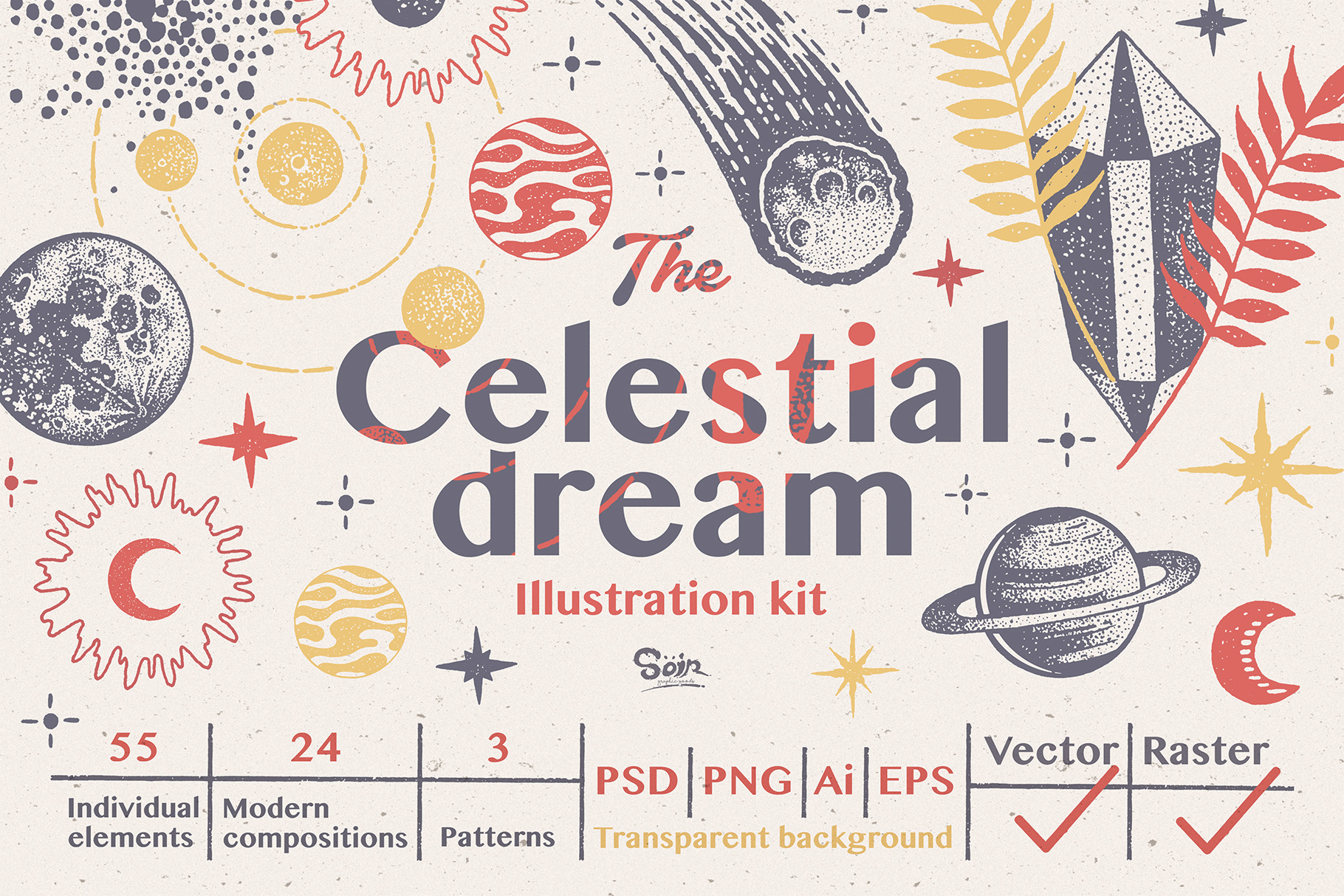 The Celestial dream, a Texture Illustration by Soir Creative