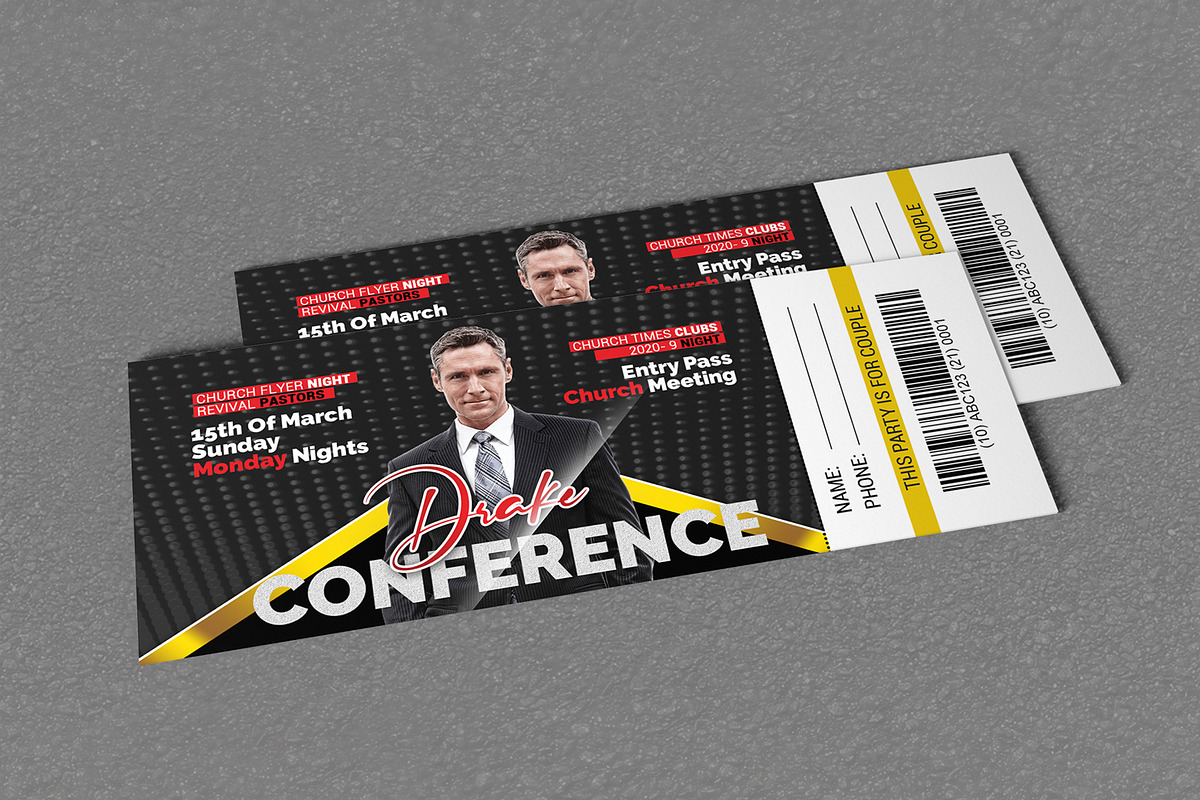 Church Conference Pass, a Card Template by Psd Templates