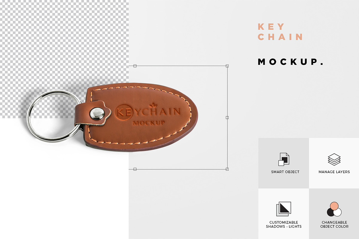 Leather Keychain Logo Mockups, a Product Mockup by GfxFoundry ...
