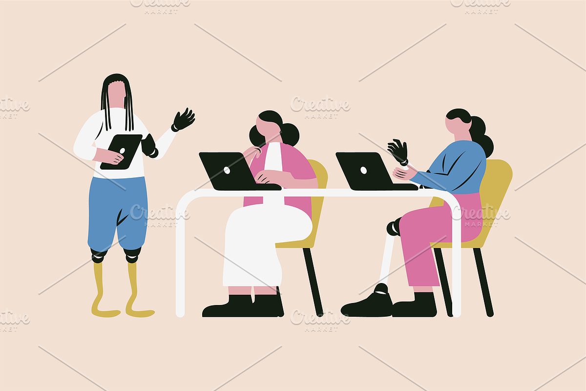 Disability Work Illustration | Creative Market