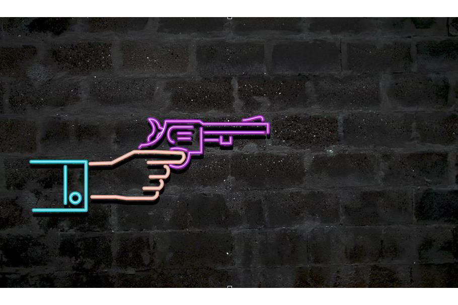Animation Hand Firing Gun Bang Neon | Graphics ~ Creative Market