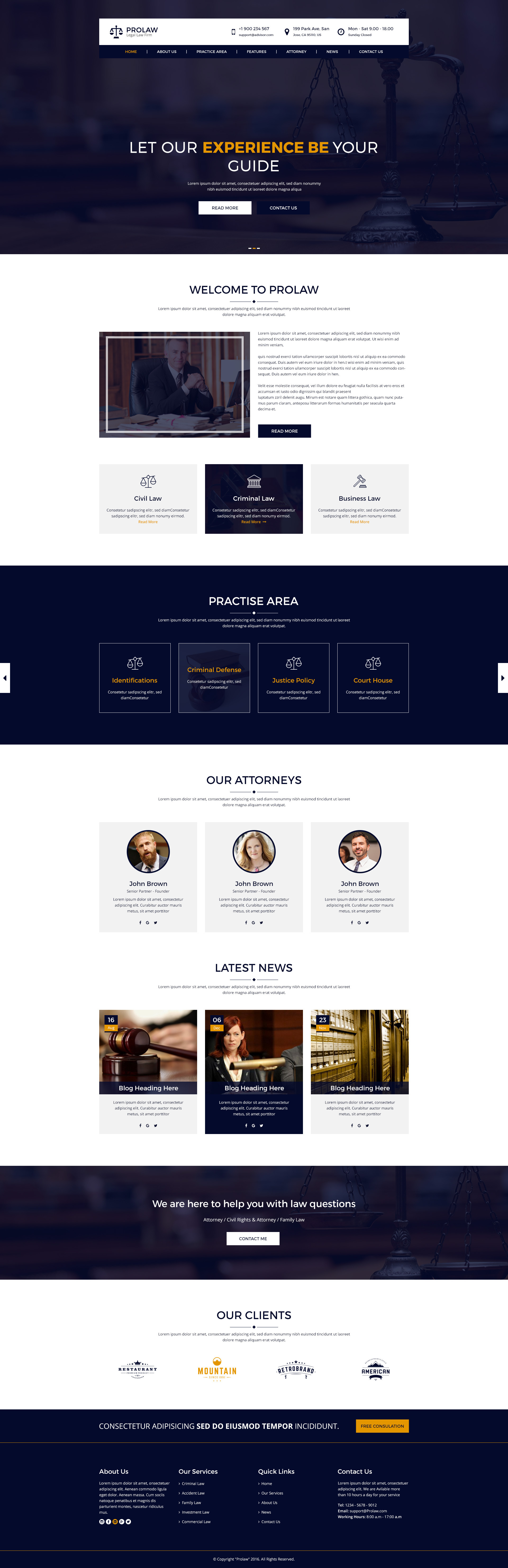 Prolaw legal law firm psd template, a Websites & App Template by mine-tech