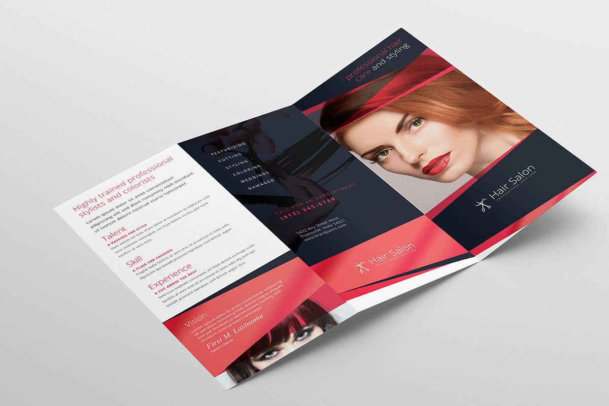Hair Salon Trifold Brochure Template, a Brochure Template by BrandPacks