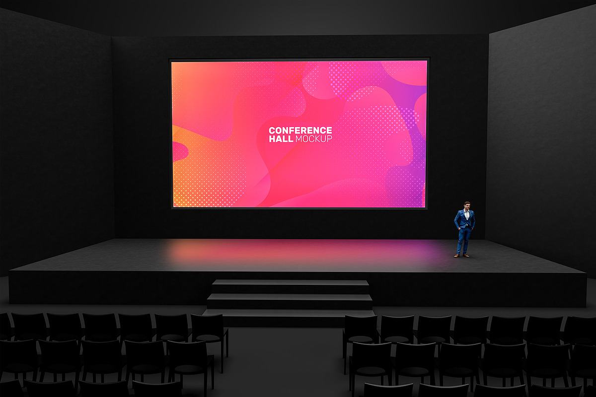 Conference Hall Screen Mockup v2, a Product Mockup by Illusiongraphic