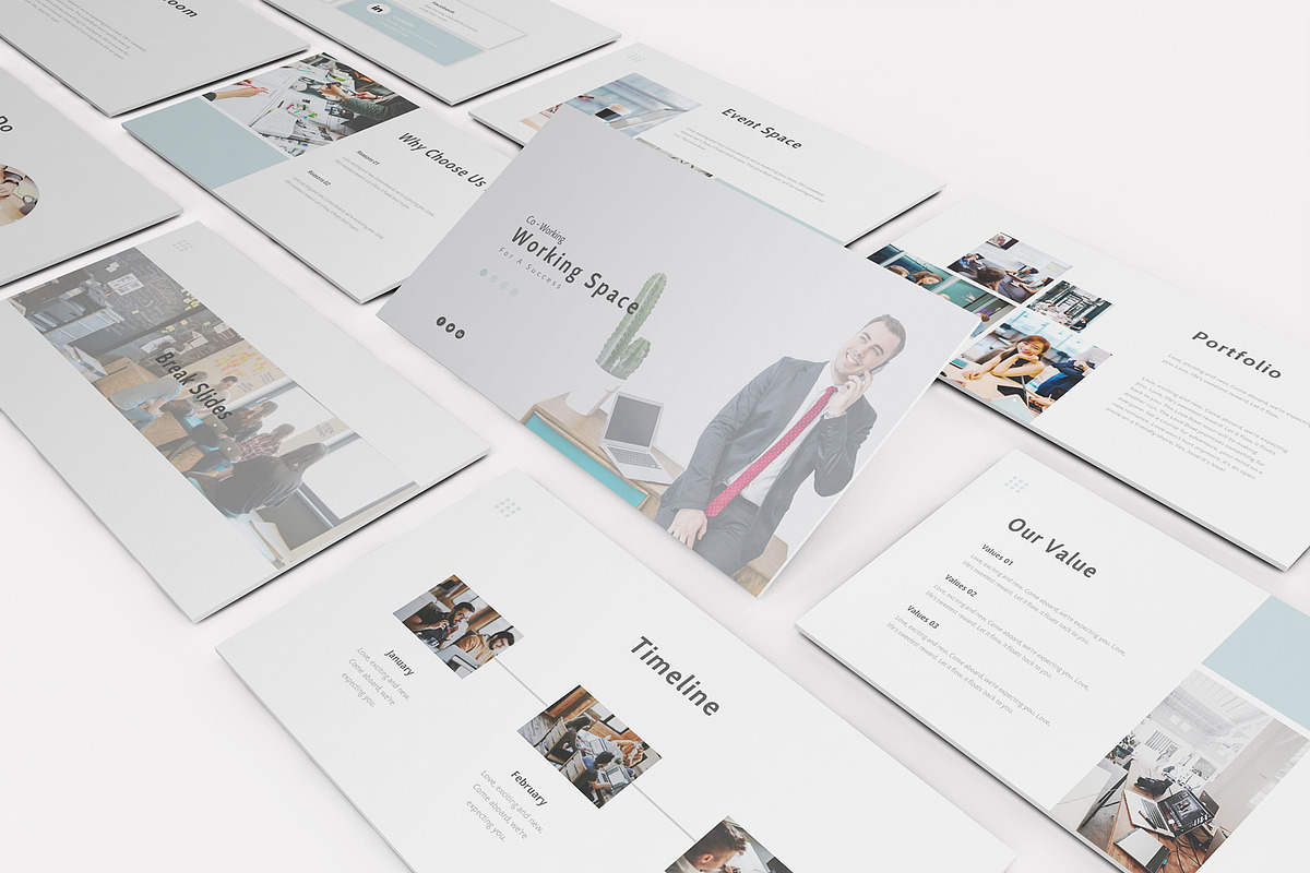 Working Space Google Slides Template, a Presentation Template by ...