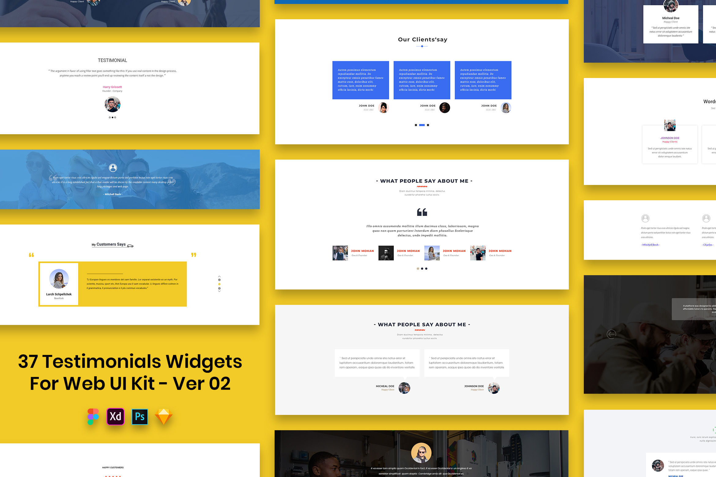 37 Testimonials Widgets For Web UI | UI Kits and Libraries ~ Creative ...