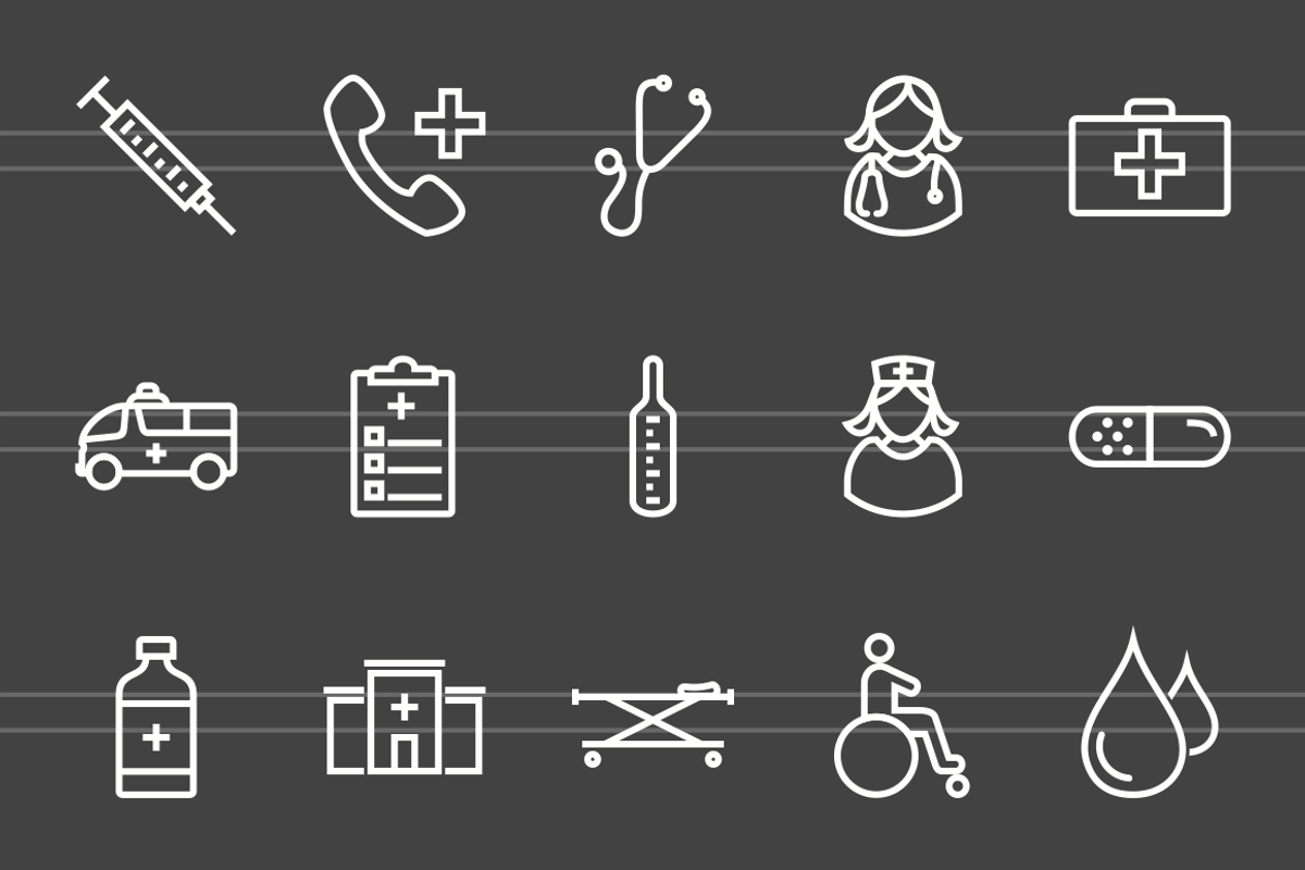 50 Medical Line Inverted Icons, an Outline Icon by IconBunny