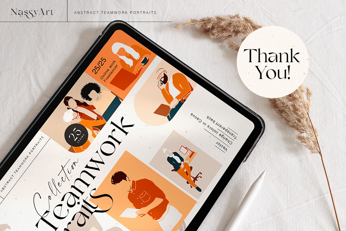 Teamwork People Abstract Portraits, an Education Illustration by NassyArt