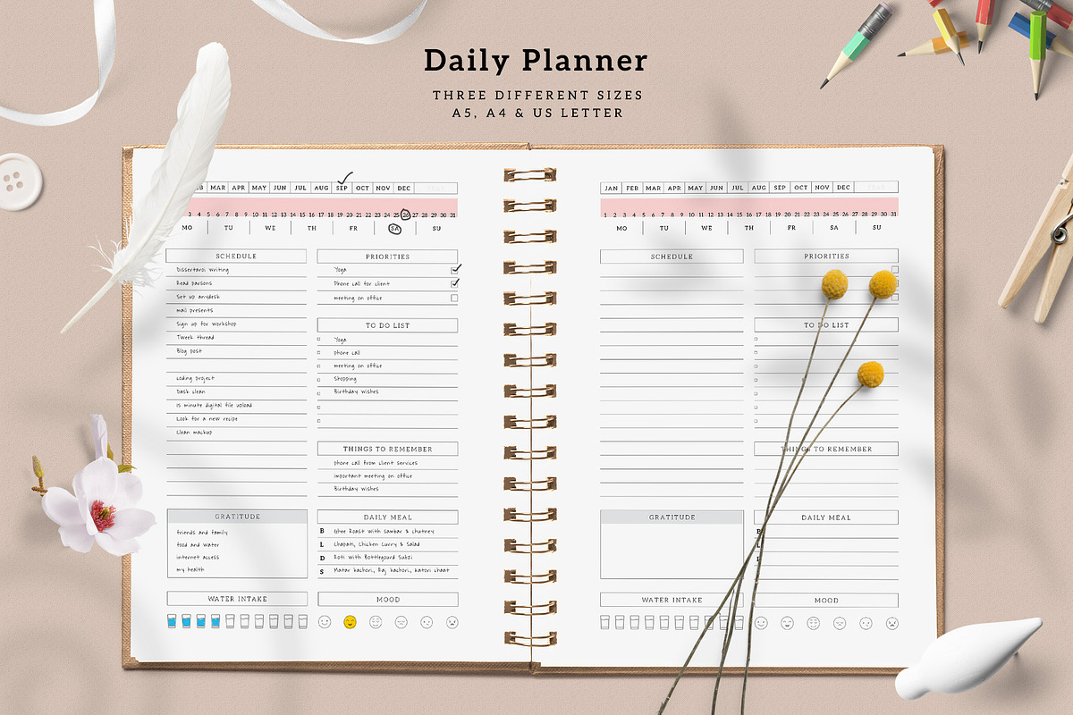 Editable InDesign Daily Planner