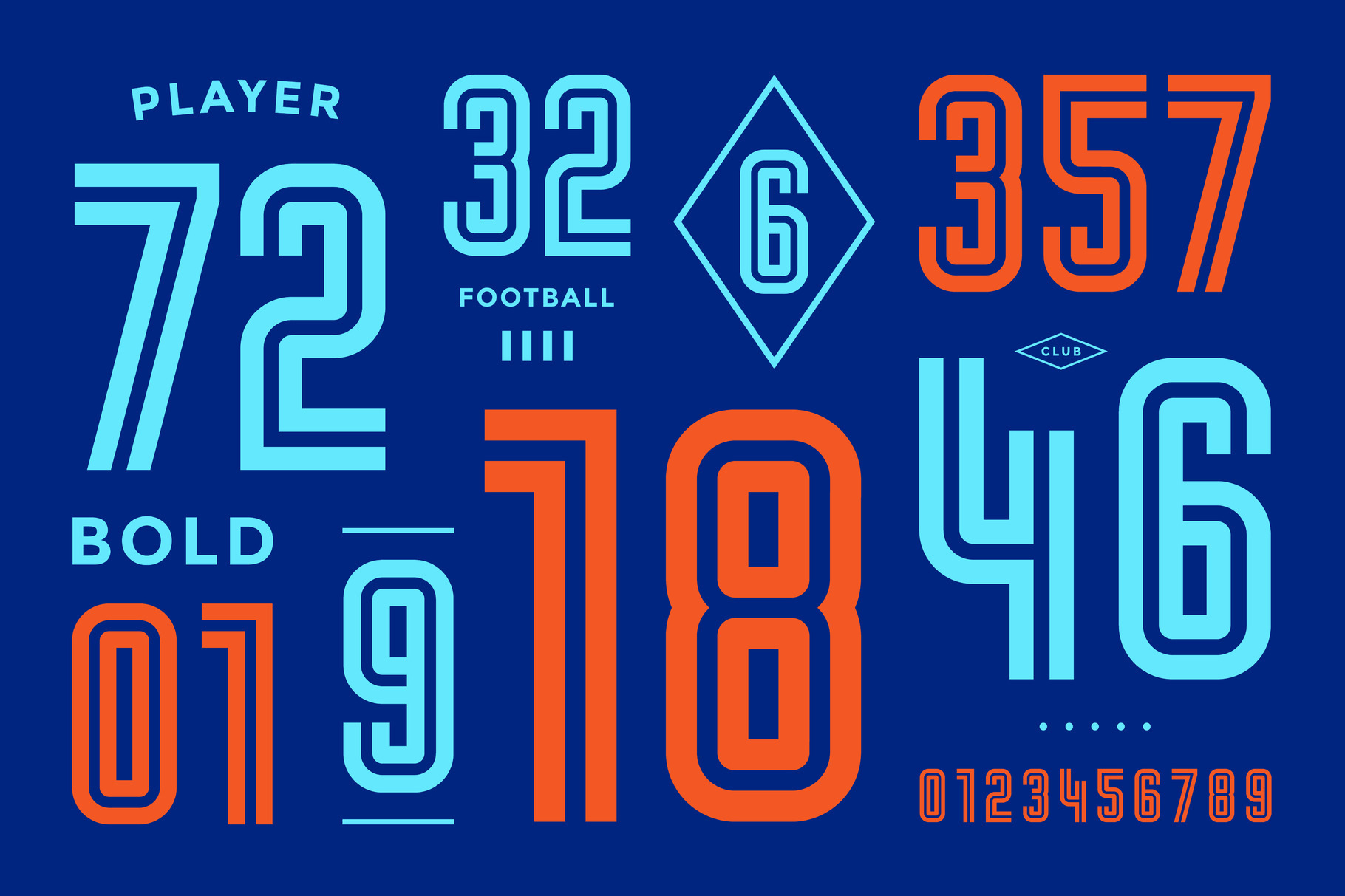 Numbers set, sport style, a Decorative Illustration by Foxys Graphic ...
