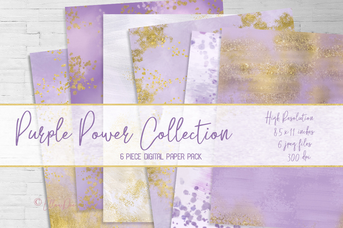 Purple Power Digital Paper, a Background Graphic by EllowDee