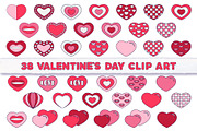 Valentine's Day Hearts clip art set | Creative Market