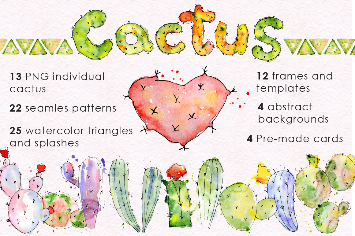 Watercolor abstract Cactus, an Illustration by Evgeniia