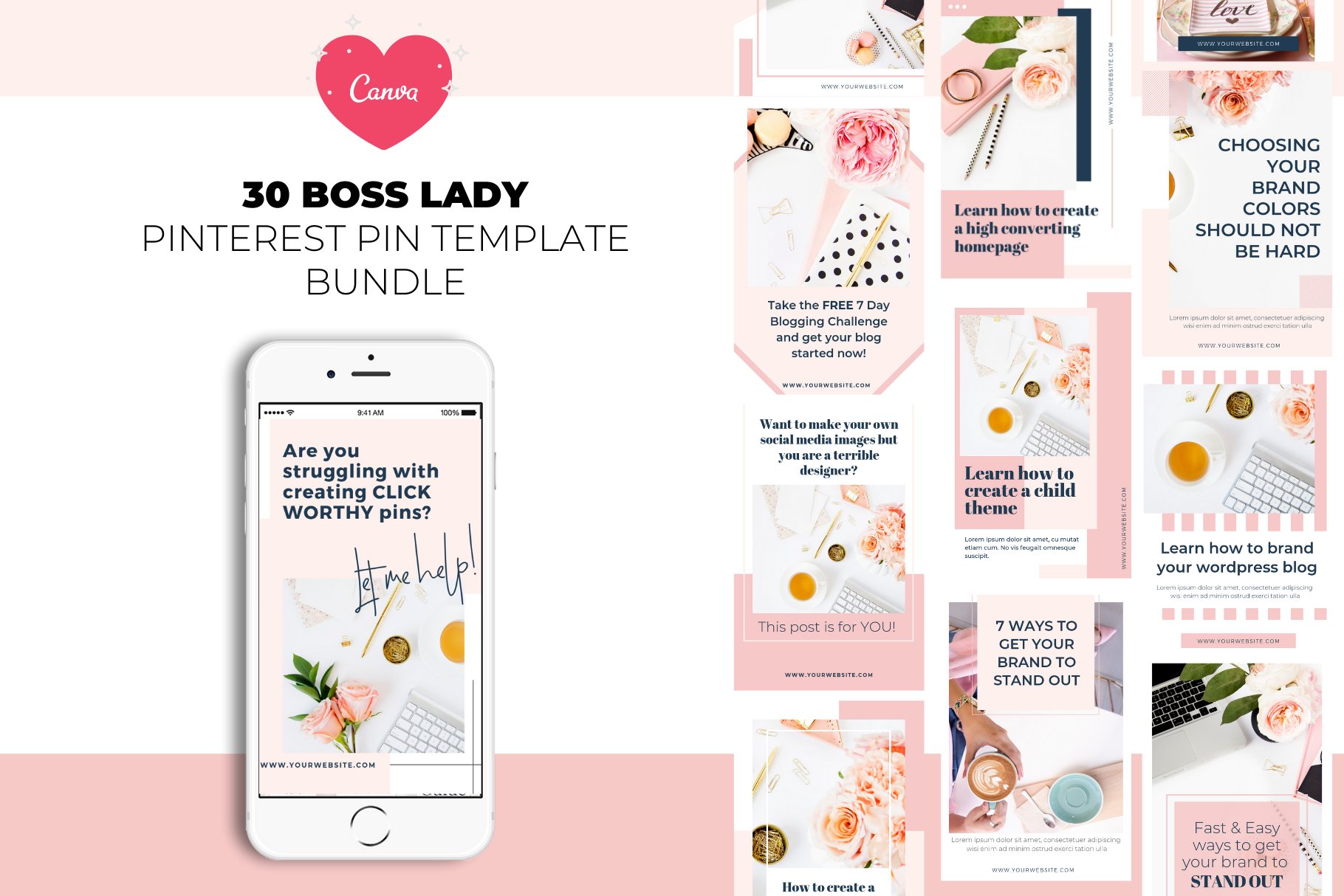 Boss Lady Pinterest Templates Canva