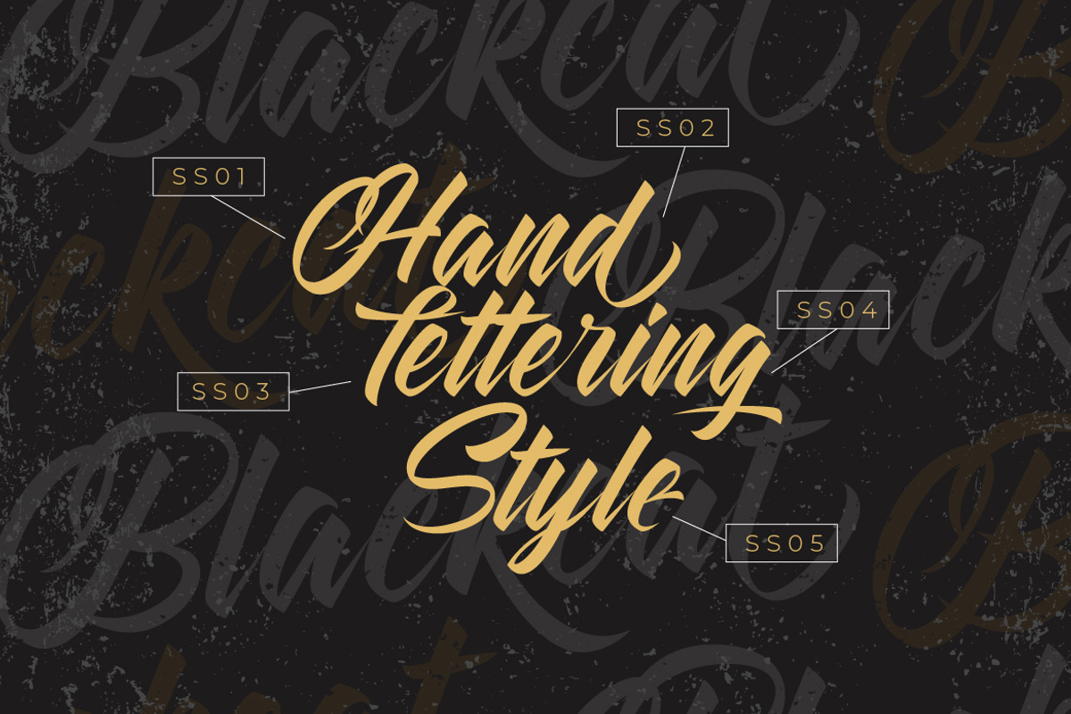 Blackcat Script Layered Fonts, a Script Font by Debut Studio