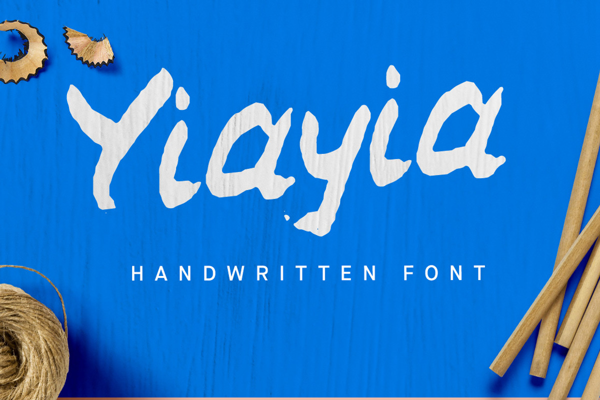 Yiayia Handwritten Font, a Script Font by Huebert World