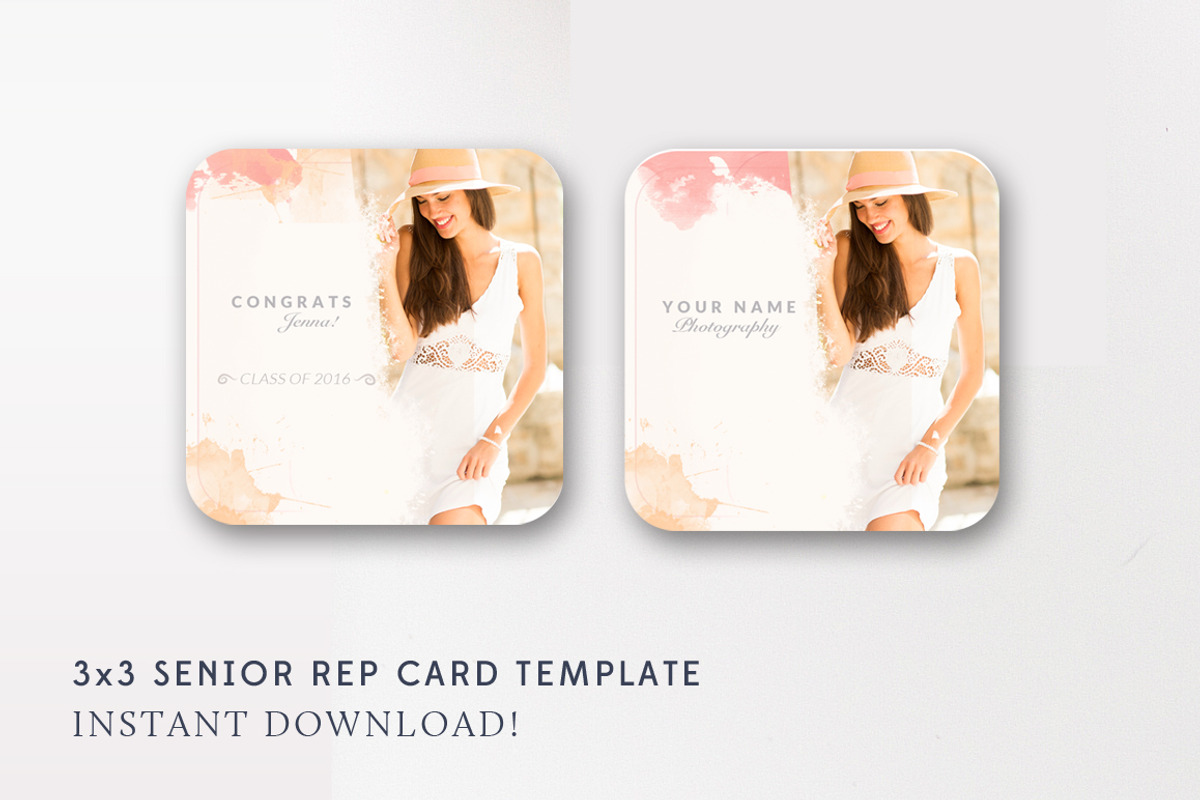 3x3 Senior Rep Card Template, a Flyer Template by By Stephanie Design