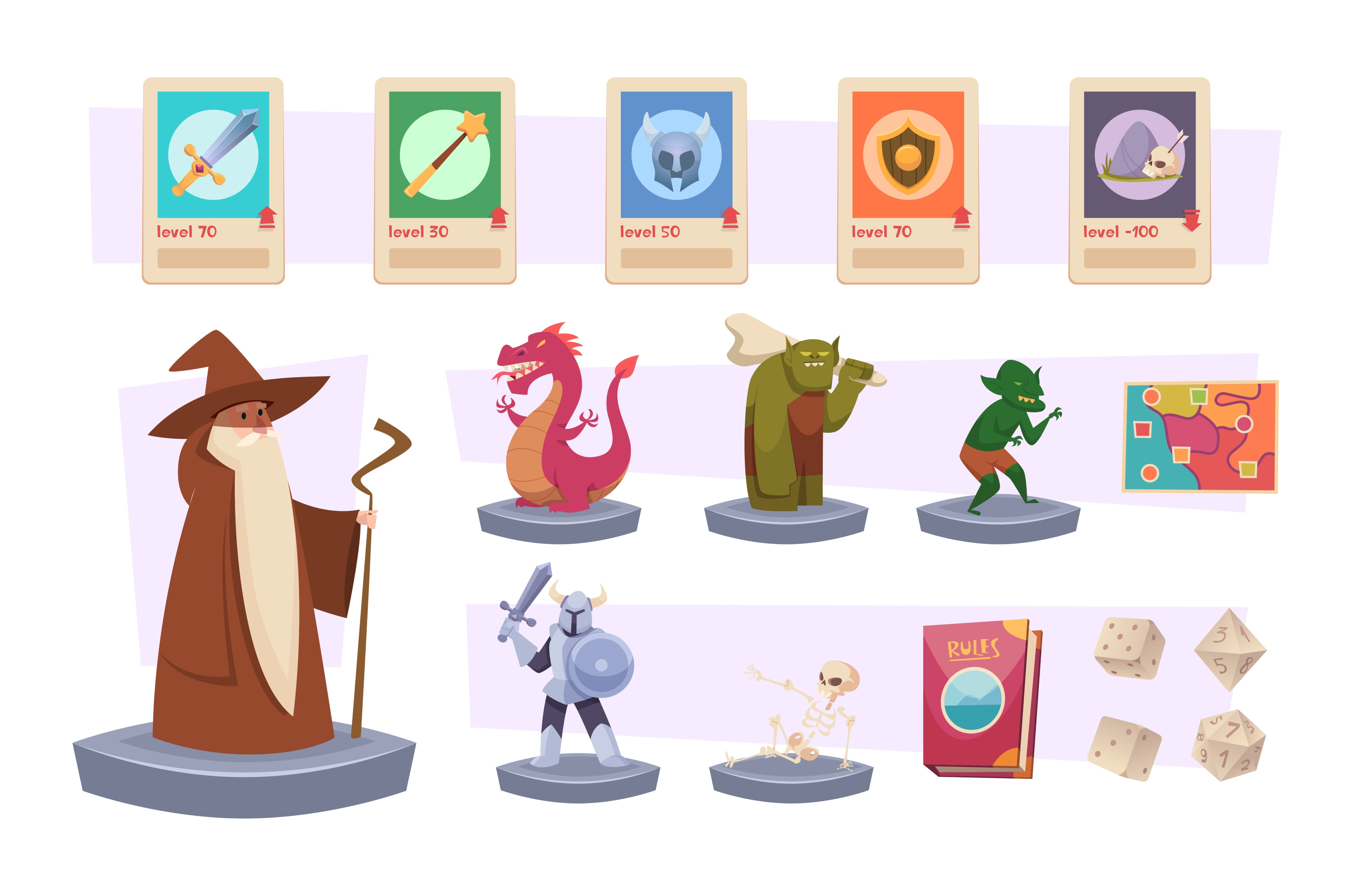 Gaming symbols. Dices for rpg role | Background Graphics ~ Creative Market