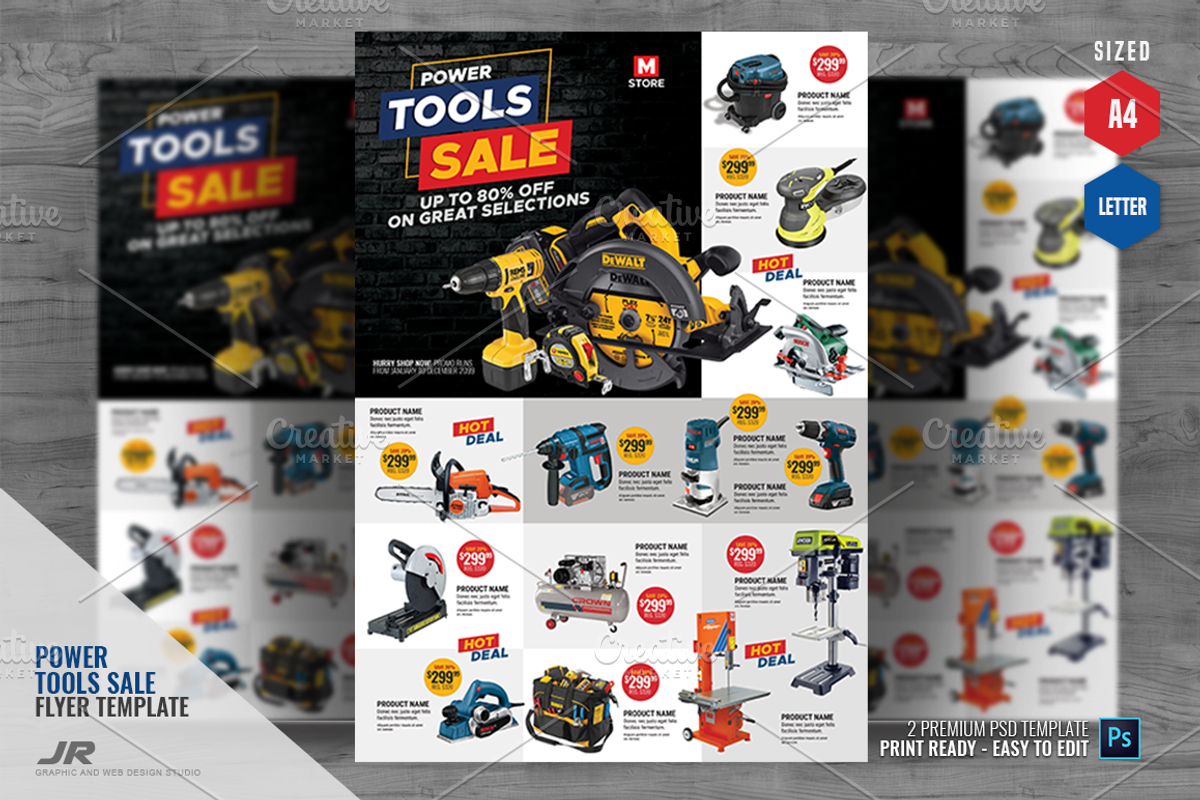 Construction Tools Sales Flyer, a Flyer Template by PSDPixel
