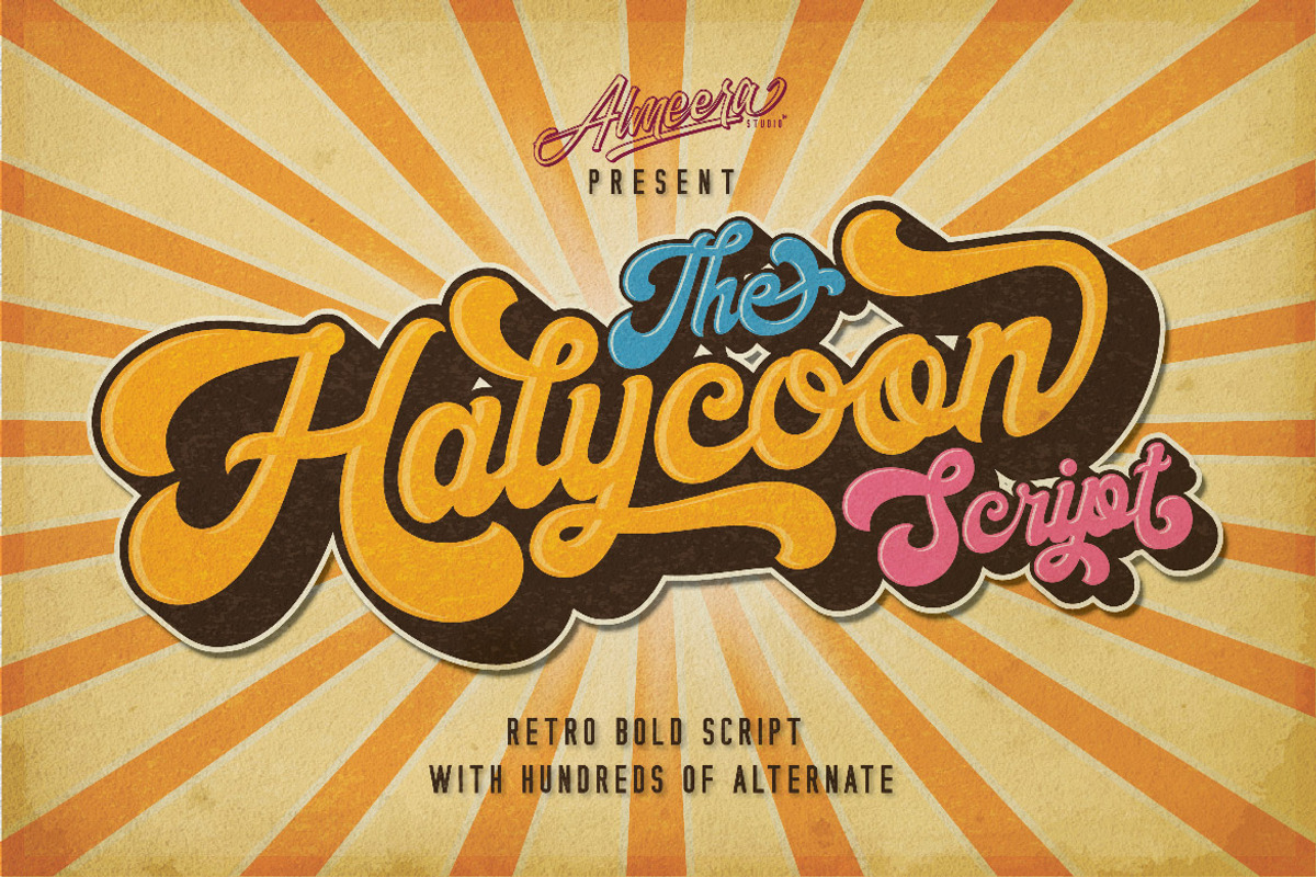 Halycoon | Retro Bold Script, a Script Font by Almeera Std