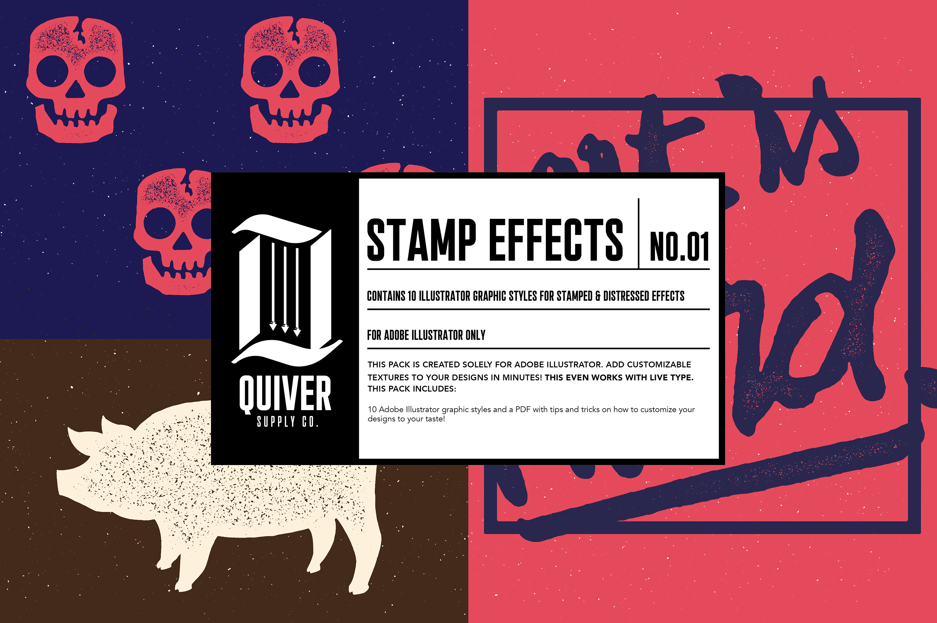 Distressed Stamp Effects, a Preset Add-On by Quiver Supply Co.