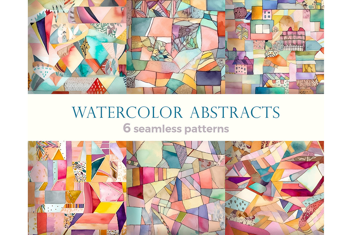 Abstract seamless patterns set, a Pattern Graphic by Bubert Art