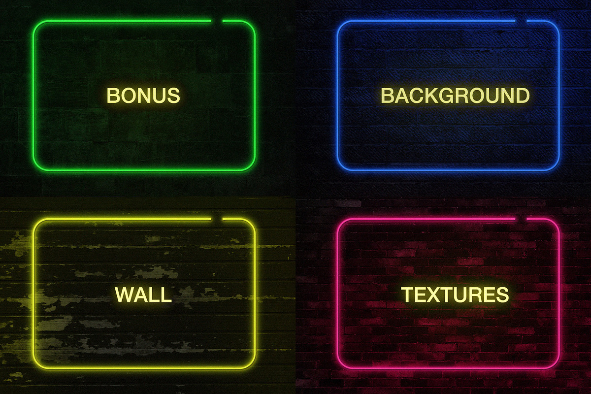 Neon Sign Collection: Volume One, a Texture Illustration by Wingsart Studio
