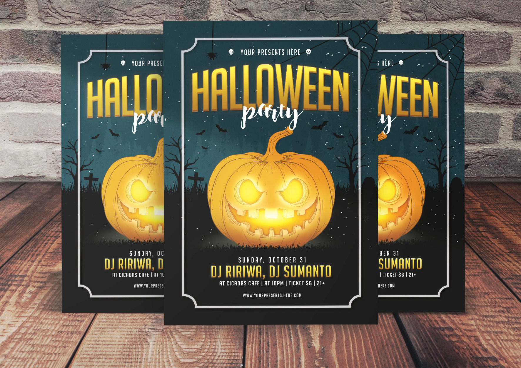 Pumpkin Halloween Party Flyer, a Flyer Template by lilyshop