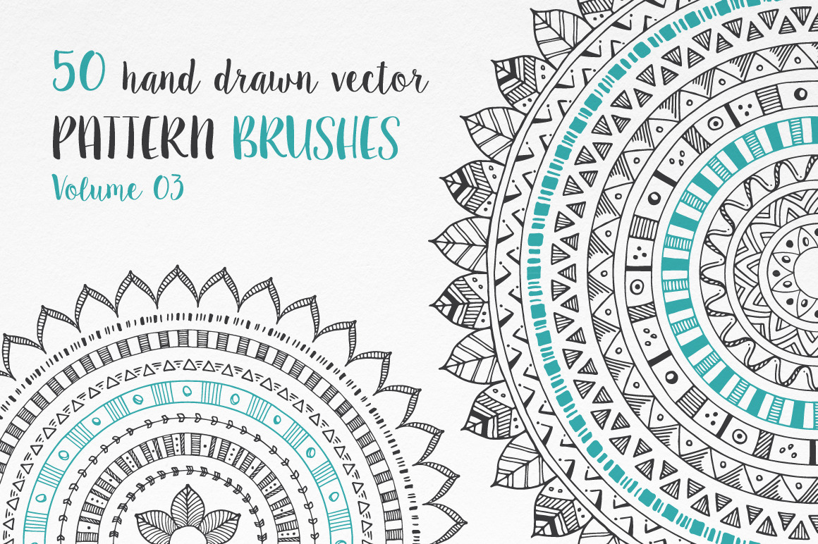 Hand Drawn Pattern Brushes Vol. 03, a Brush Add-On by DESIGN BY nube