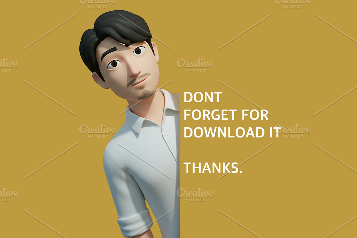 35 3D Male Character Memoji Bundle