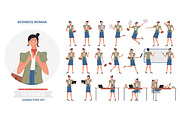 Business woman poses infographic set, a Person Illustration by Flashvector