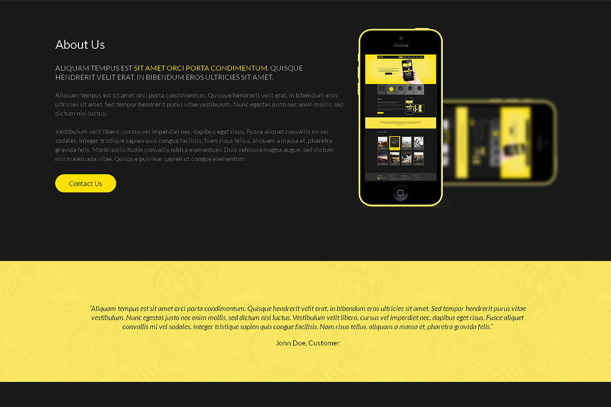 Yellow Bootstrap Responsive Template, a Bootstrap Template by IceTemplates