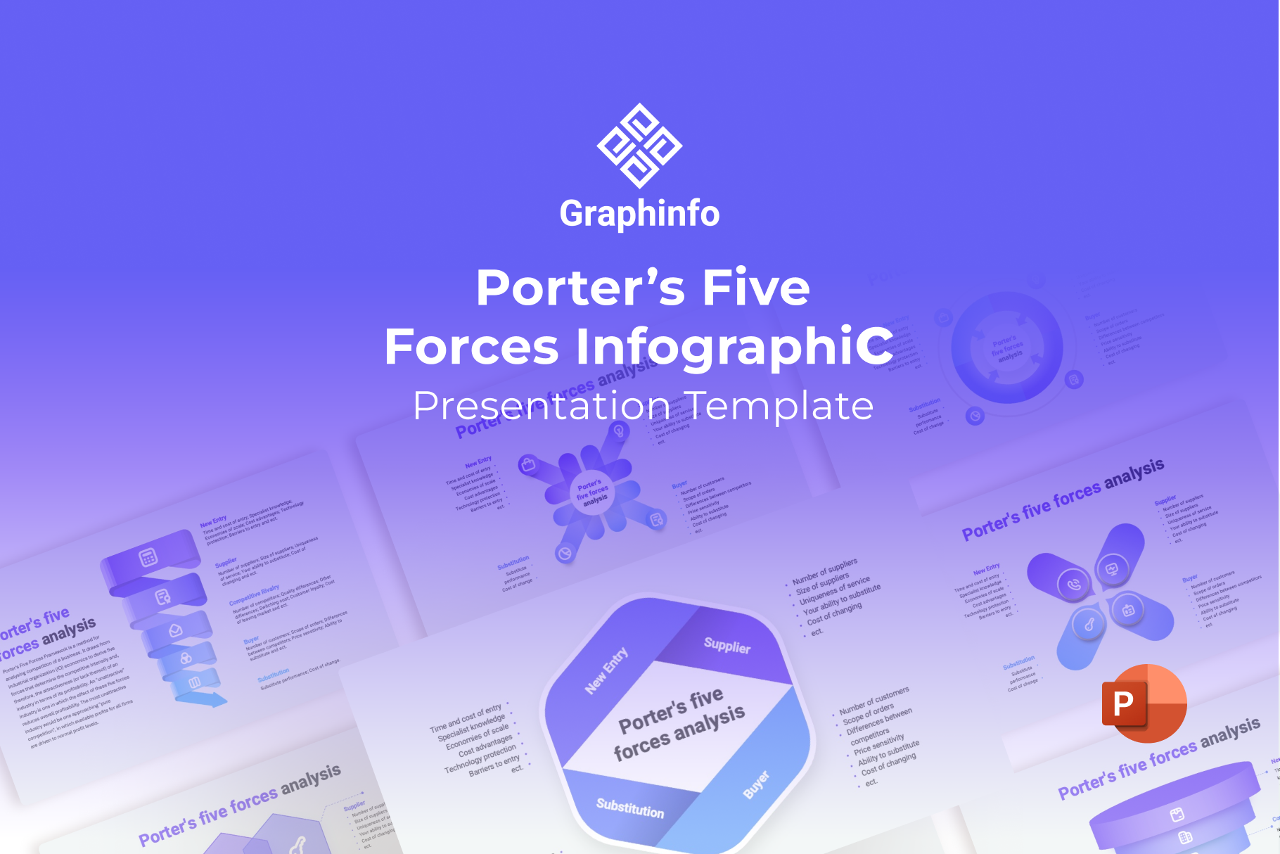 Porter’s Five Forces Info-graphic PowerPoint Template
