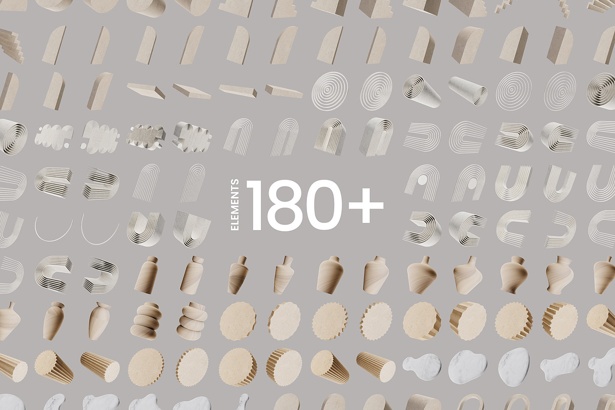 180+ Modern Natural 3D illustrations, an Object Graphic by assetpro.design
