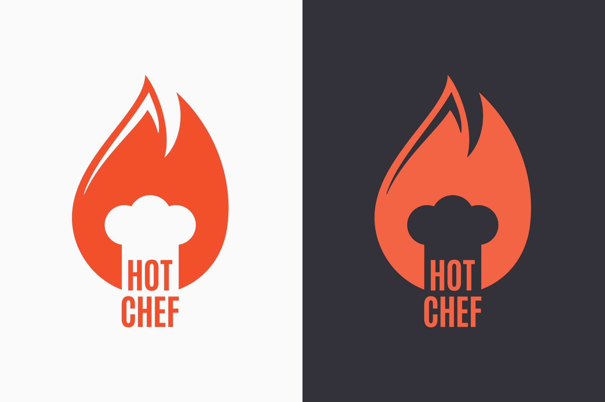 Chef hat in fire flame logo, a Branding & Logo Template by PushLogo