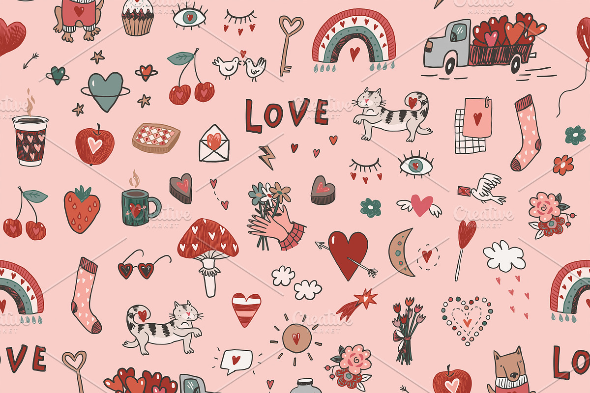 Valentine's Day Doodles, a Decorative Illustration by GooseFrol