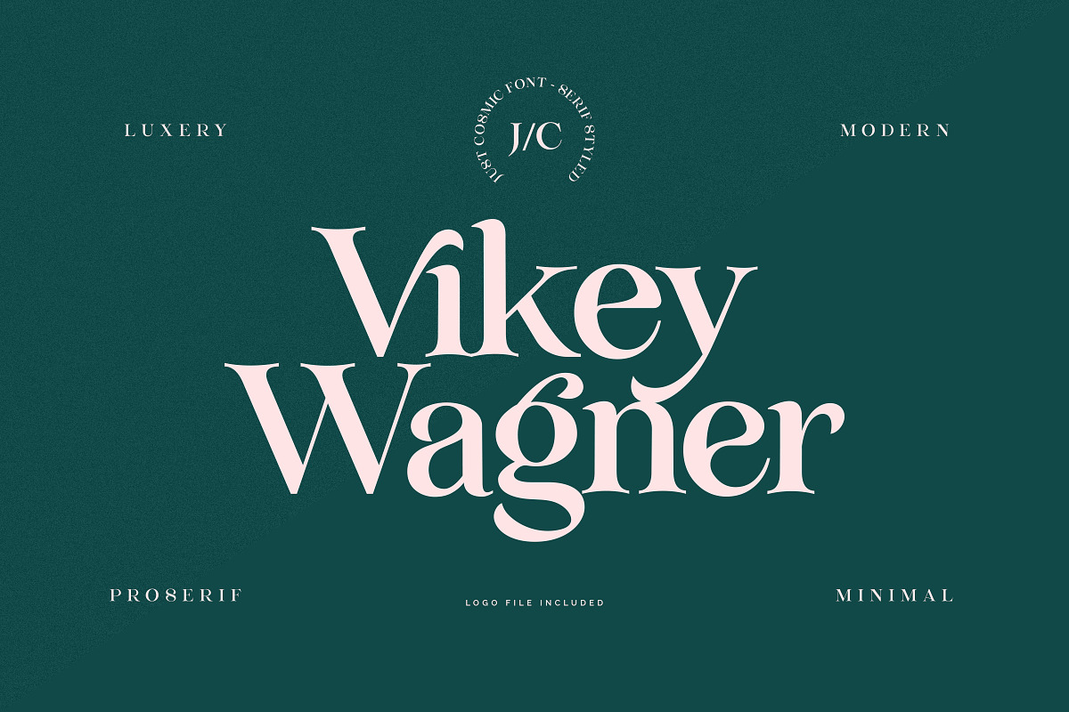 Just Cosmic Font + Premade Logos