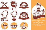Food emblems bundle, a Food Illustration by tachyglossus